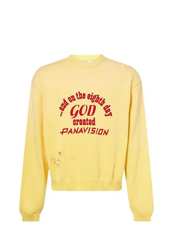 PALY HOLLYWOOD Eden Roc Crewneck Cotton Sweatshirt - Yellow