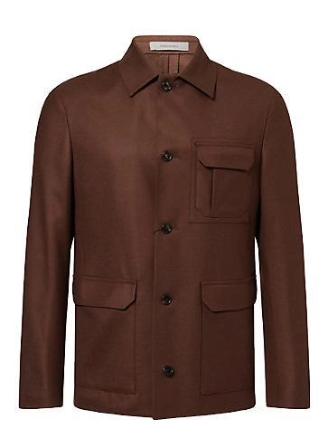 Corneliani Notch-lapel Virgin-wool And Cashmere-blend Overshirt - Brown