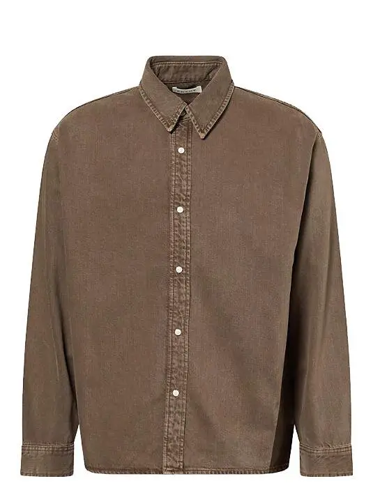 FRAME Relaxed-fit Denim Overshirt - Brownstone