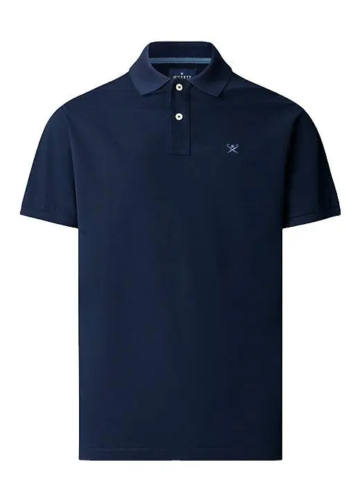 HACKETT Logo-embroidered Slim-fit Cotton Polo - Navy