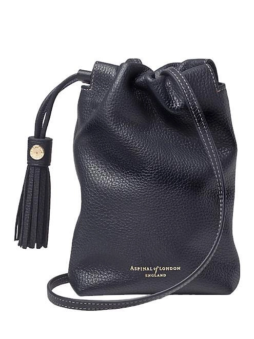 ASPINAL OF LONDON Soho Leather Cross-body Pouch - Navy