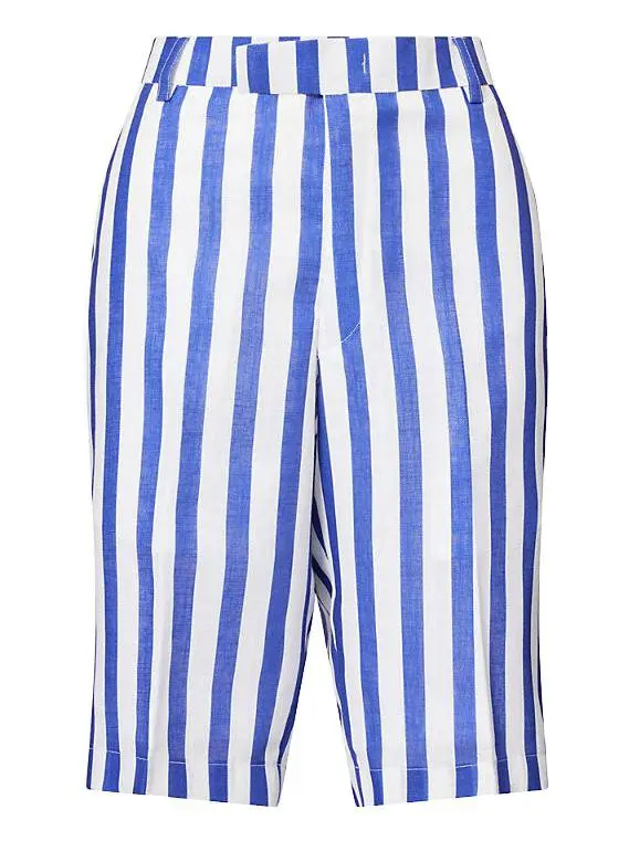ARAM Striped Tailored Woven Shorts - Blue/white