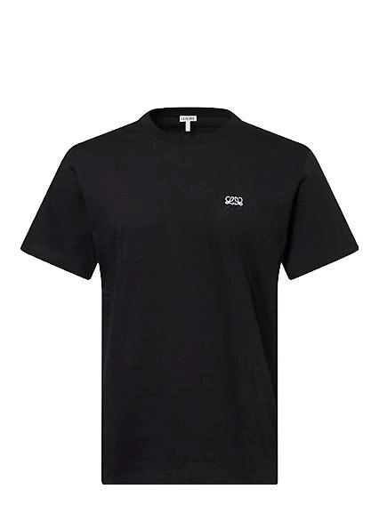 Loewe Anagram-embroidered Cotton T-shirt - Black