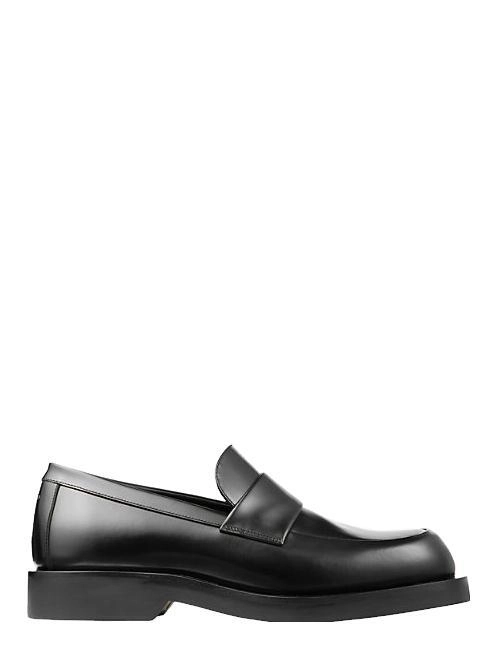 JIMMY CHOO Buff Leather Loafers - Black