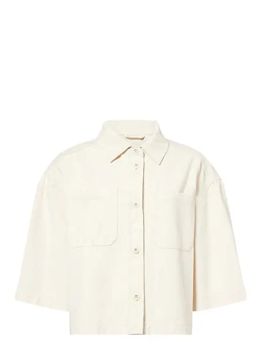 Max Mara Short Sleeves Relaxed Denim Jacket - Ecru