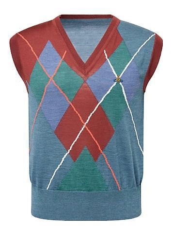 VIVIENNE WESTWOOD Argyle Logo-embroidered Wool-blend Vest - Multi
