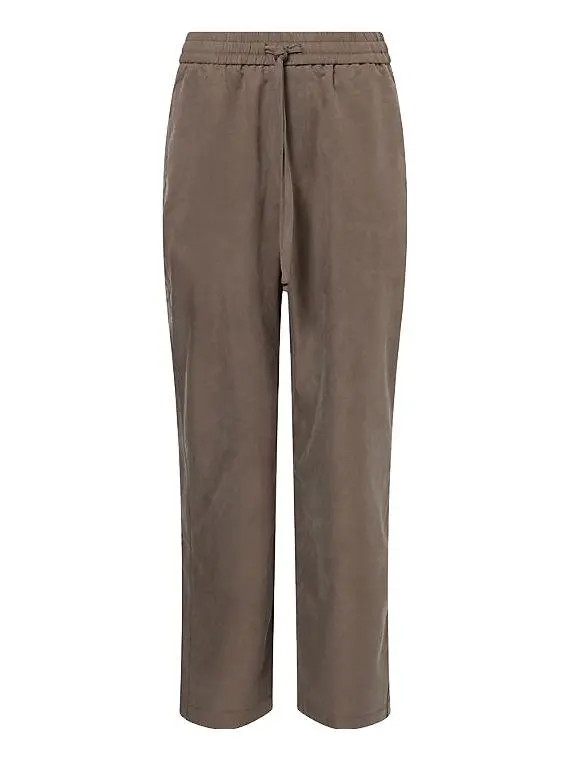 THE COUTURE CLUB Cupro Panelled Woven Trousers - Brown