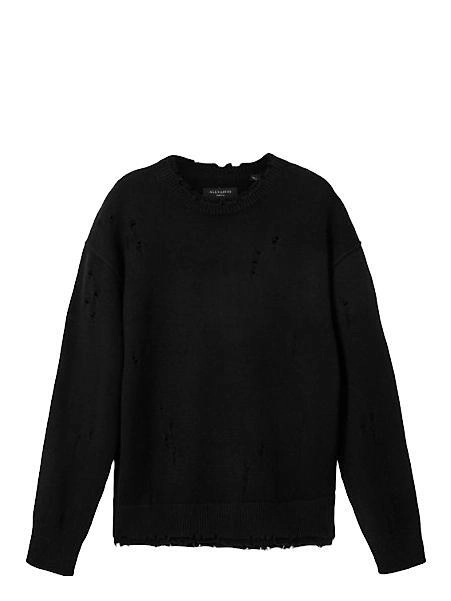 ALLSAINTS Wolf Distressed Long-sleeve Knitted Jumper - Black