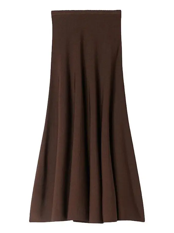Sandro Flared Sheer-effect Woven Maxi Skirt - Brown
