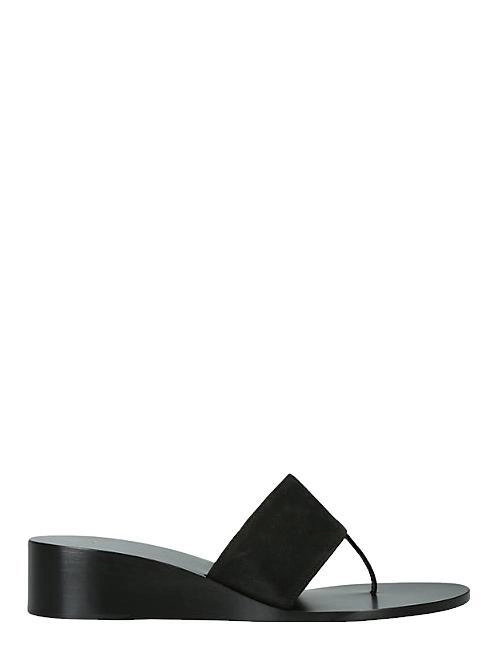 JUDE Suede Wedge Sandals - Black