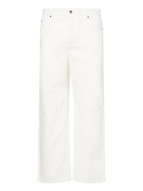 Loewe Anagram-embroidered Straight Leg Denim Jeans - White