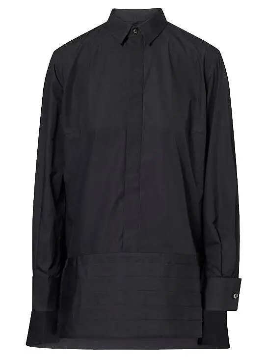 Sacai Pleated Asymmetric Woven Mini Dress - Black