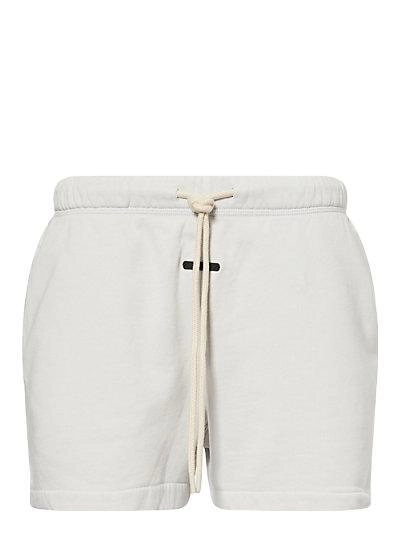 Fear Of God Classic Fit Logo Embroidered Cotton-fleece Track Shorts - Washed Overcast