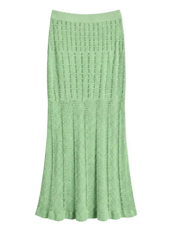 OMNES Montana Crochet-knit Maxi Skirt - Green