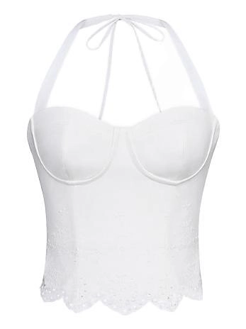 House Of Cb Zizi Halter-neck Corset Top - White