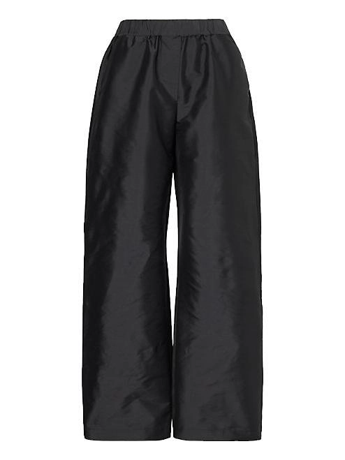 REEM ALKANHAL Straight-leg Taffeta Trousers - Black