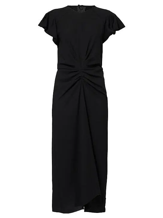 Isabel Marant Étoile Terena Ruched Woven Midi Dress - Black