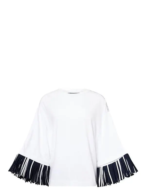Jacquemus Le Cabana Fringed Cotton T-shirt - White
