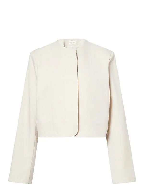Dissh Cyrus Cropped Woven Blazer - Bone