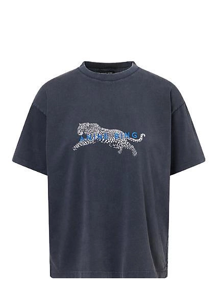 ANINE BING Relaxed-fit Embroidered Logo Cotton T-shirt - Black