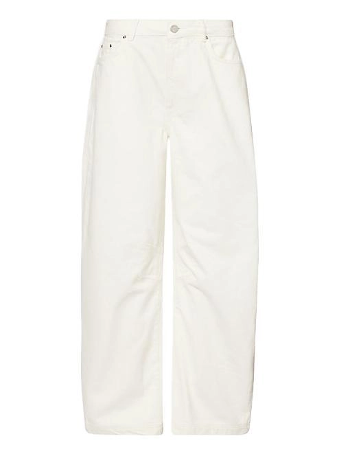 THE COUTURE CLUB Barrel-leg Cotton Denim Jeans - Ecru