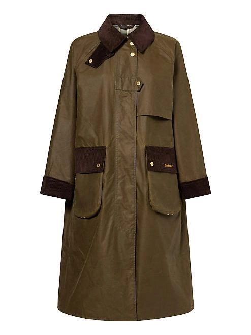 Barbour Kirklees Corduroy-collar Waxed-cotton Jacket - Beech/ancient