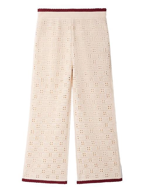 Sandro Cropped Crochet Knitted Trousers - Ecru