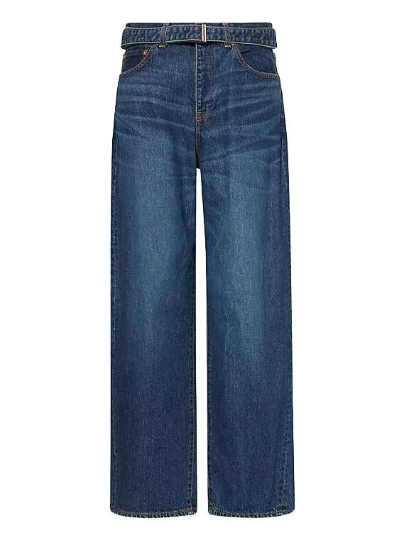 Sacai Barrel-leg High-rise Denim Jeans - Blue