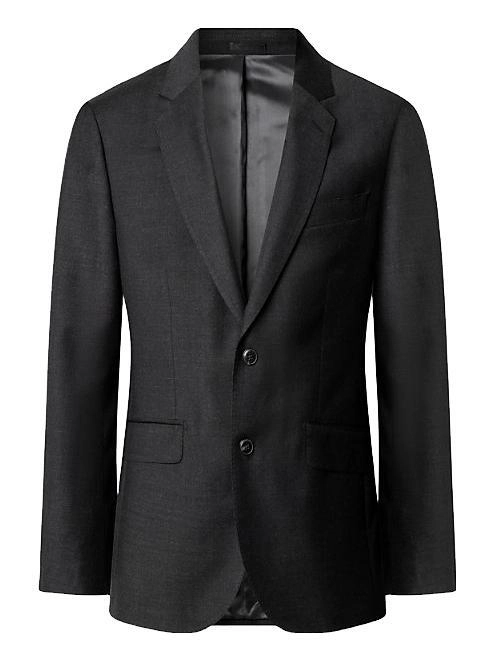 HACKETT Tailored Single-breasted Wool Blazer - Grey