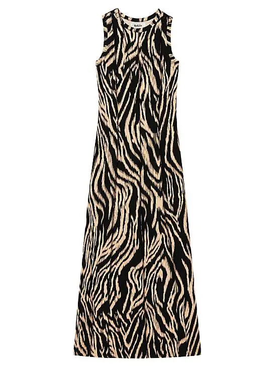 RO&ZO Zebra-print Sleeveless Maxi Dress - Multi