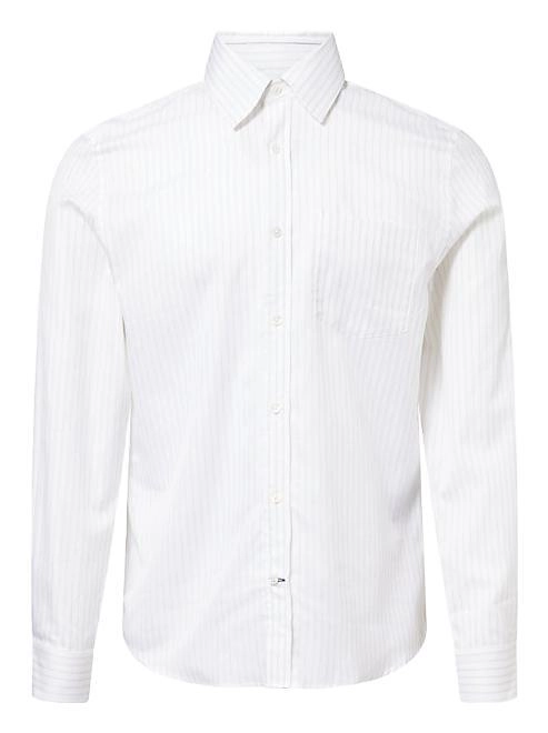 Dunhill Stripe-print Pointed-collar Cotton Shirt - Stone