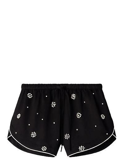 Sandro Beaded Woven Shorts - Black