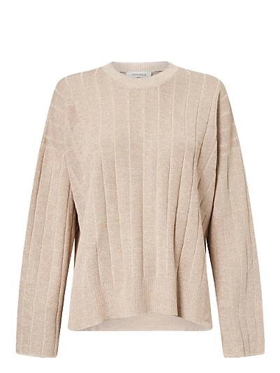 YASMINA Q Raye Oversized Knitted Top - Sand