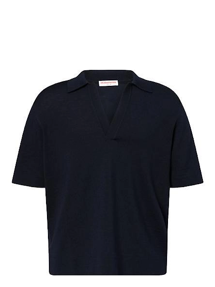 Orlebar Brown Raffertie Short-sleeve Wool Polo Shirt - Night Iris