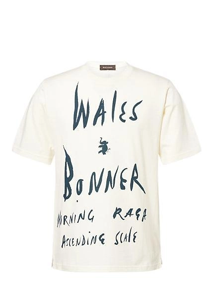 WALES BONNER Raga Text-print Cotton T-shirt - Ivory