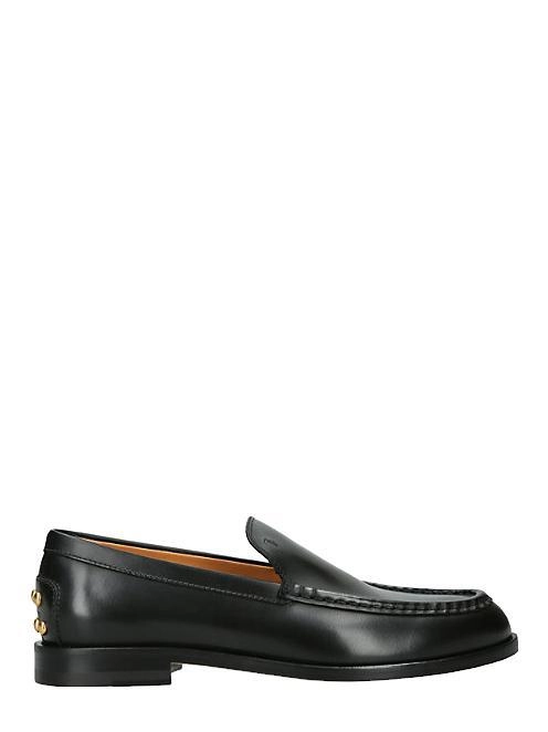 TOD'S Branded Leather Loafers - Black