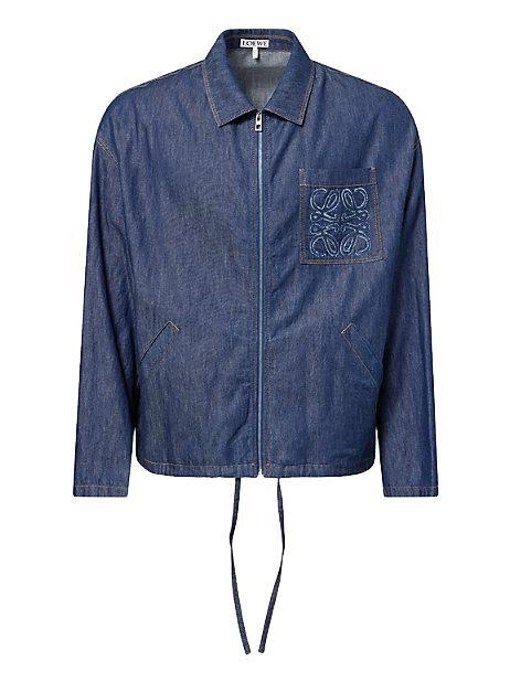 Loewe Anagram Embroidered Denim Jacket - Denim Blue