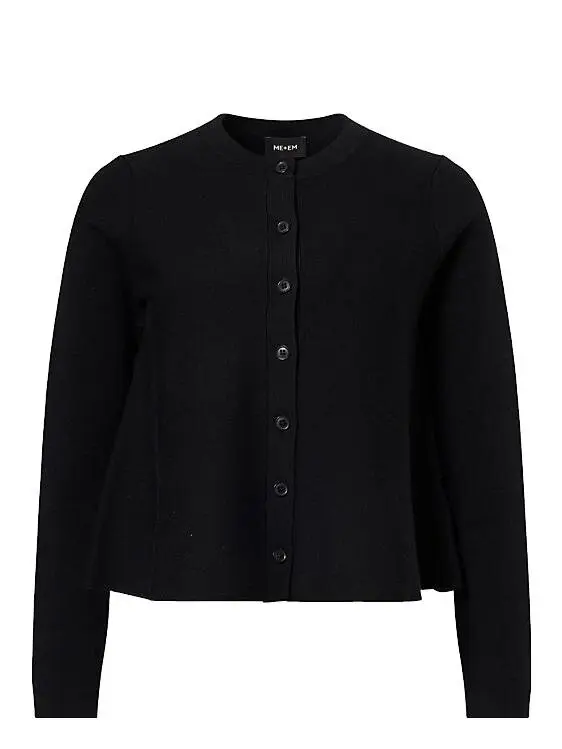 ME+EM Button-through Wool-blend Cardigan - Black