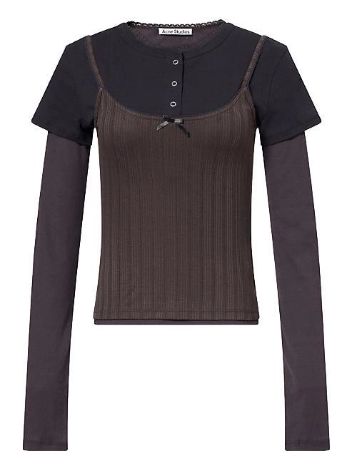Acne Studios Double-layered Jersey Top - Black