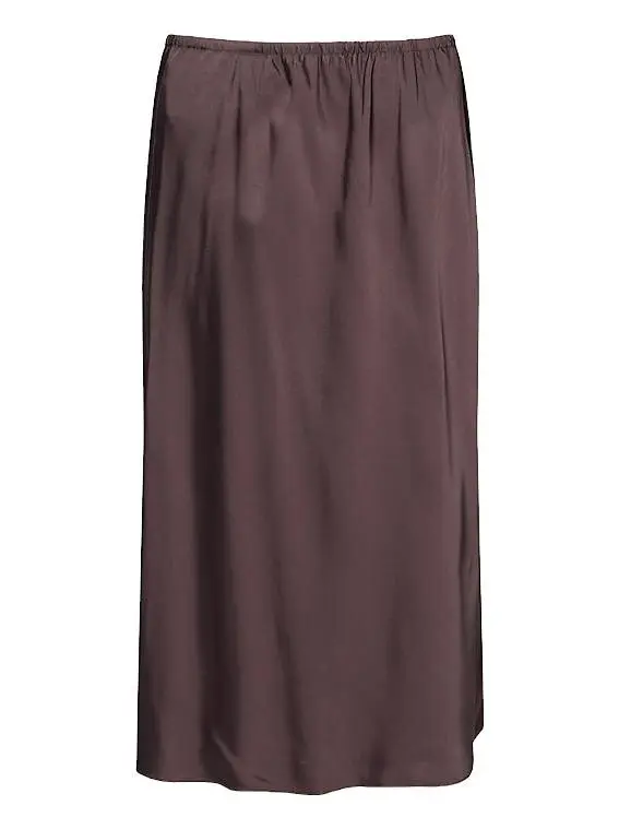 Vince Lace-trimmed Satin Midi Skirt - Iron