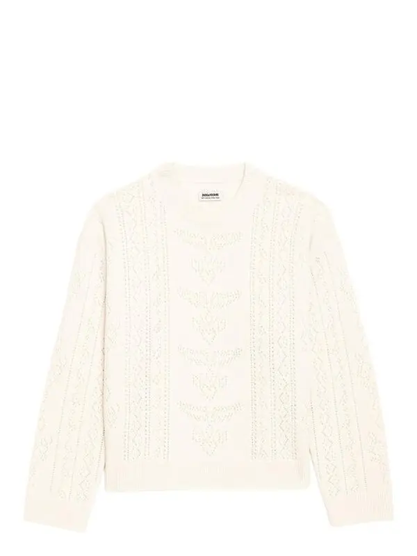 Zadig&Voltaire Markuz Pointelle-knit Wool And Cashmere-blend Jumper - Ecru