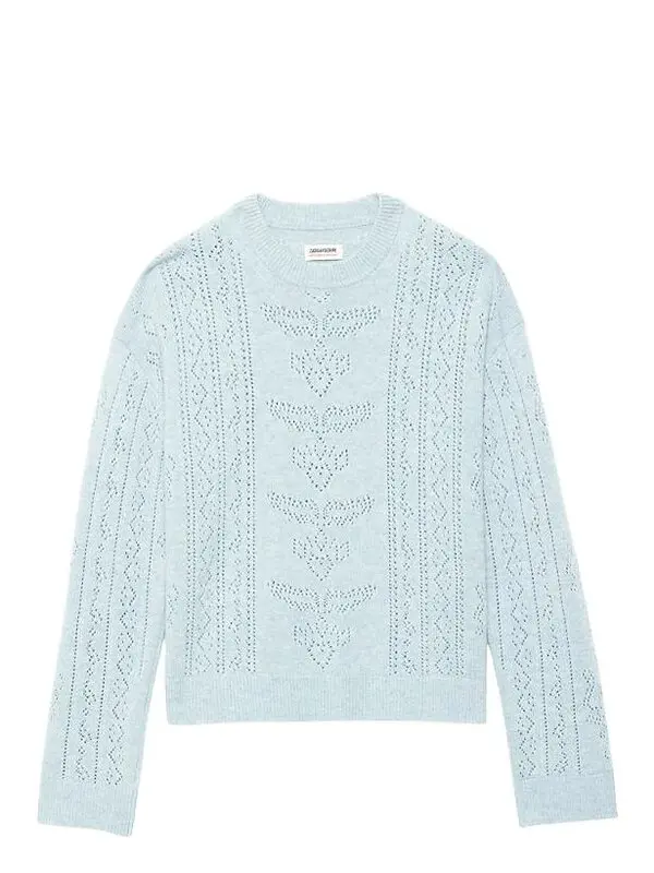 Zadig&Voltaire Markuz Pointelle-knit Wool And Cashmere-blend Jumper - Frozen