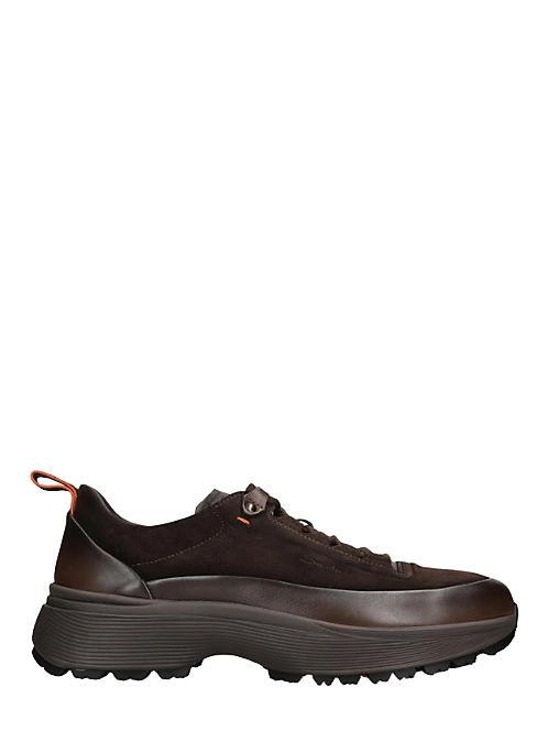 Santoni Bounce Trek Suede Trainers - Dark Brown