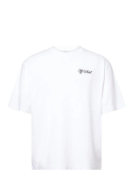 Off-White Embroidered Script Logo Cotton T-shirt - White