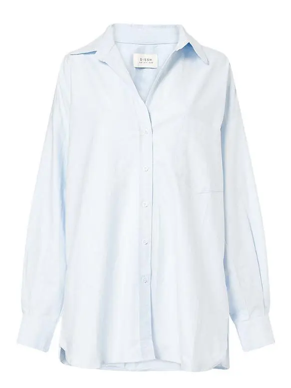 Dissh Dishh Rhea 2.0 Oversized Cotton Shirt - Ice Blue