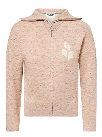 Isabel Marant Étoile Koxy Intarsia-logo Knit Zip Cardigan - Pink