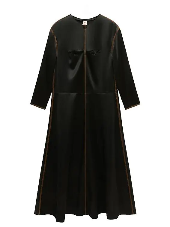 Marni Contrast-stitch Satin Midi Dress - 00n99