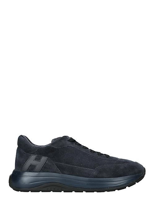 Hogan Suede And Leather Lace-up Trainers - Navy