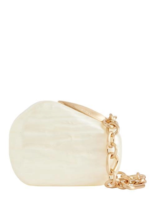 Cult Gaia Althea Acrylic Clutch With Chain Strap - Ivory