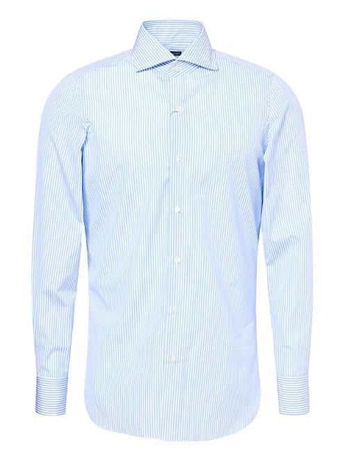 FINAMORE 1925 Napoli Striped Long-sleeve Cotton Shirt - Blu Stripe